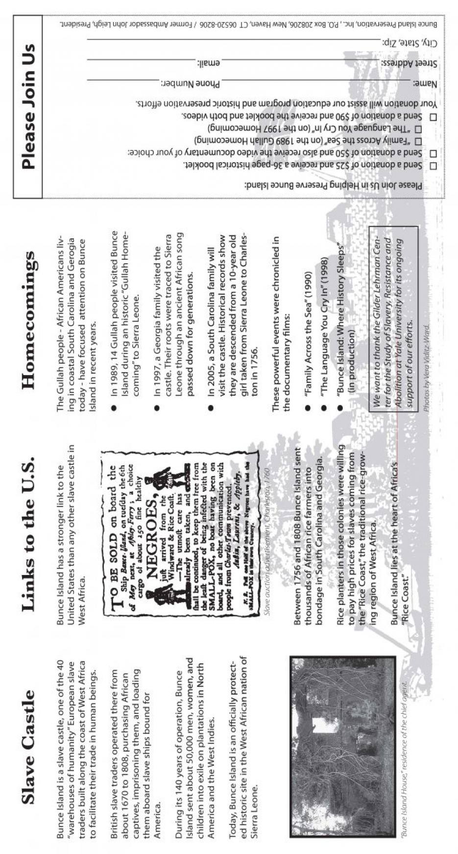 Bunce Island Brochure